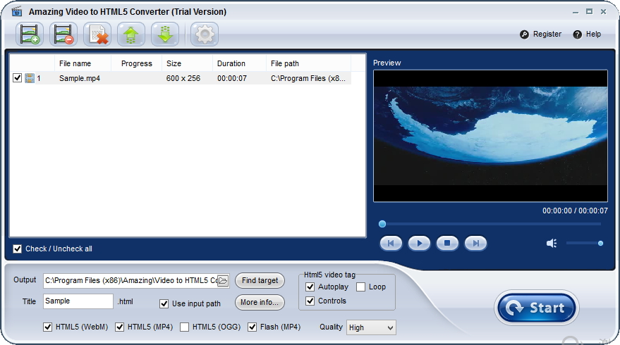 Video To HTML5 Converter Convert MP4 FLV SWF Flash Video To HTML5